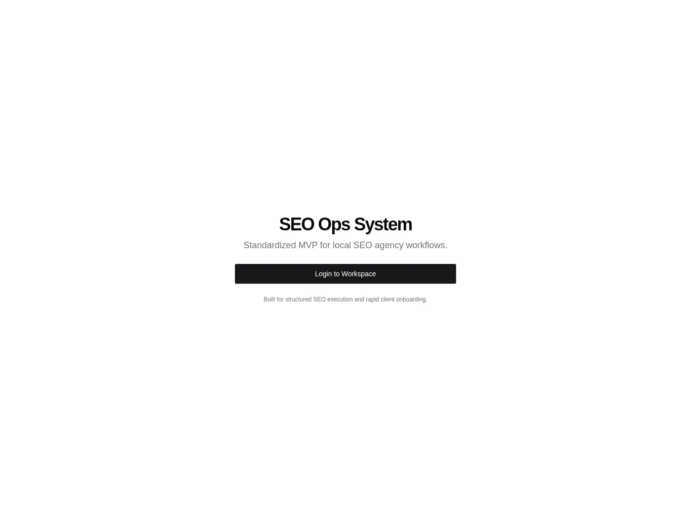 SEO Ops System MVP