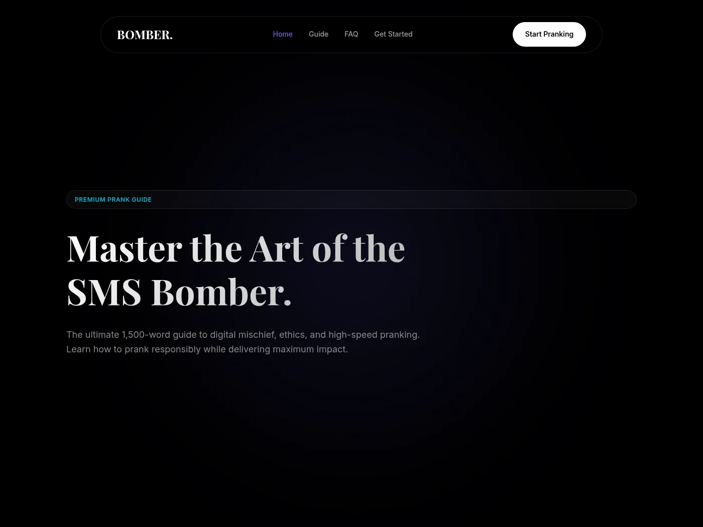 SEO SMS Bomber Webpage