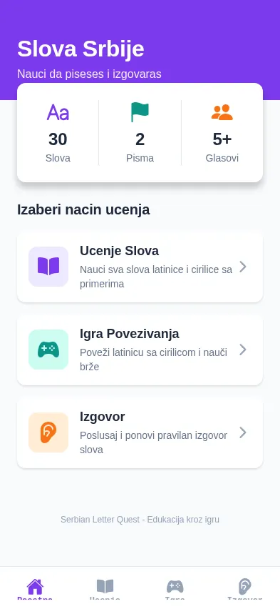 Serbian Letter Quest