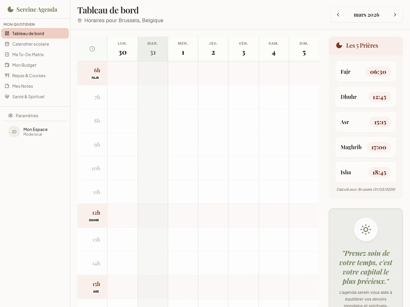 Serene Agenda Suite