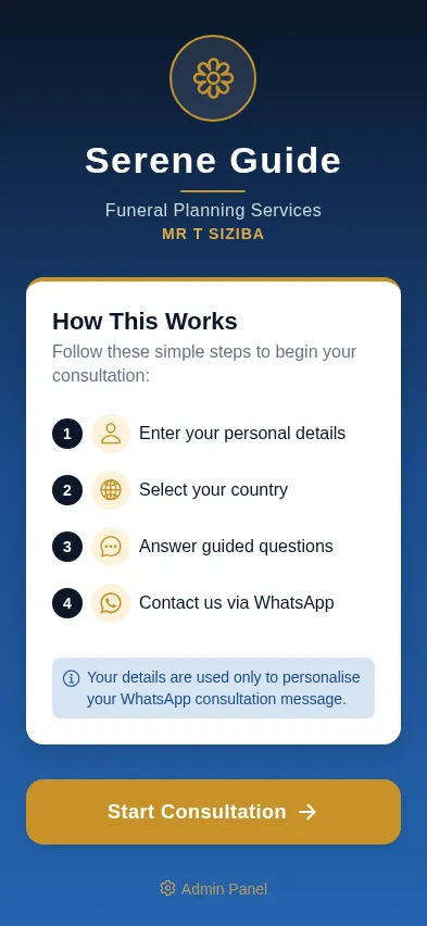 Serene Guide Funeral App