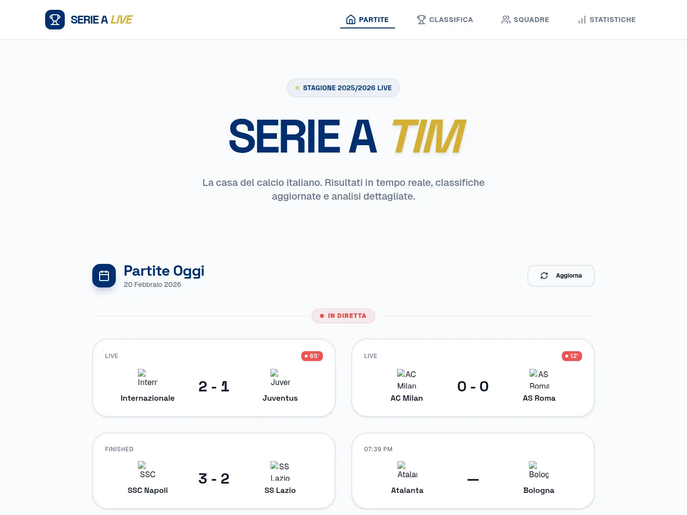 Serie A Live Scores