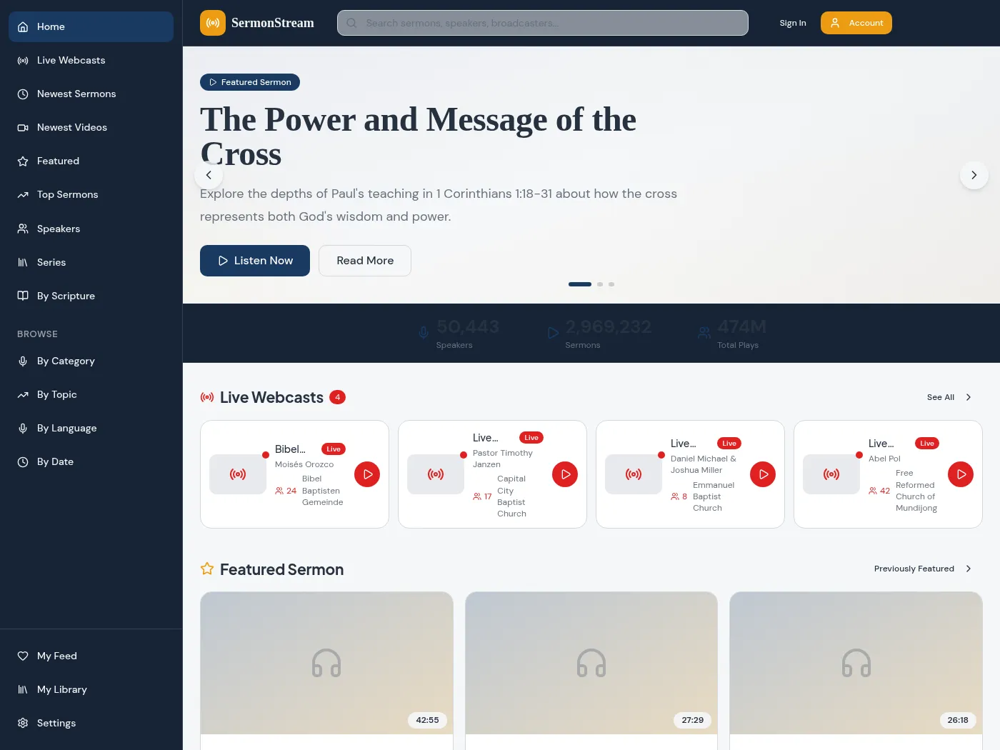 Sermon Stream Web