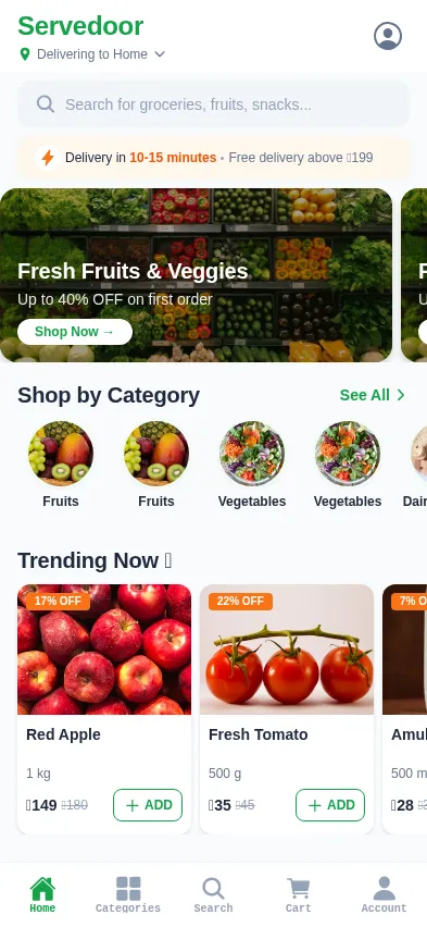 Servedoor Grocery Delivery