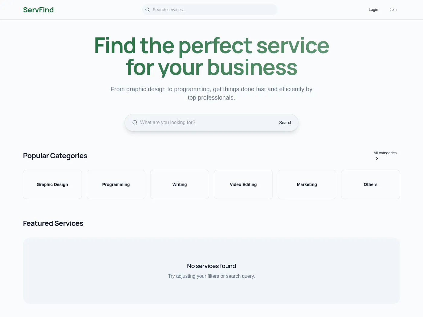 ServFind Marketplace