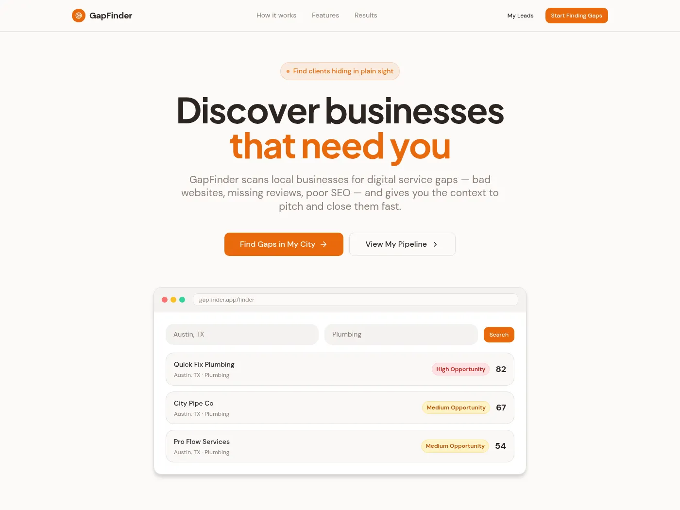 GapFinder Web Platform
