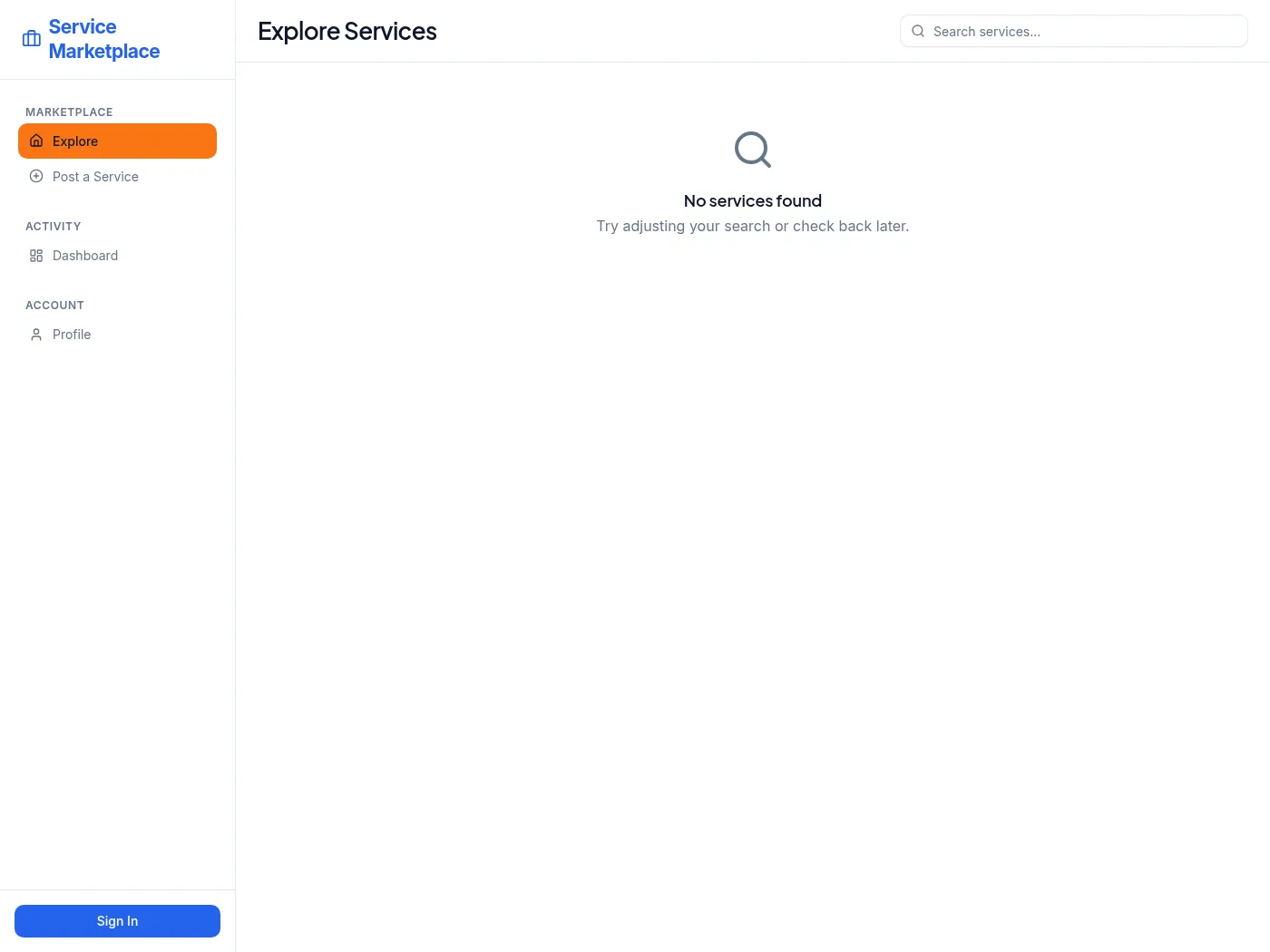 Service Marketplace Hub