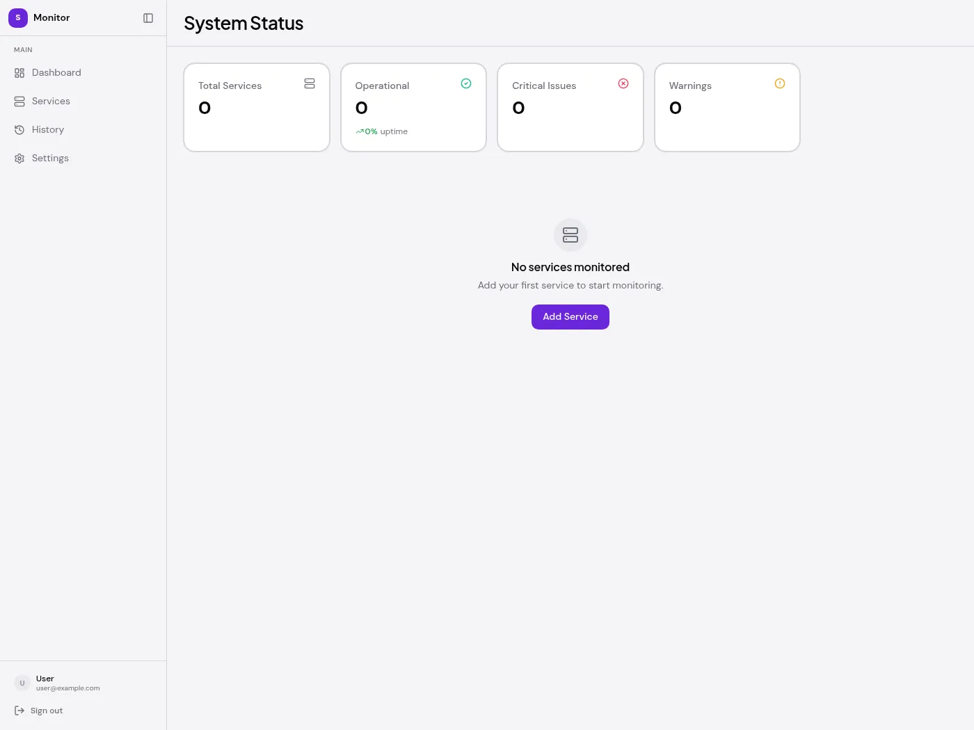 ServiceMonitor Dashboard