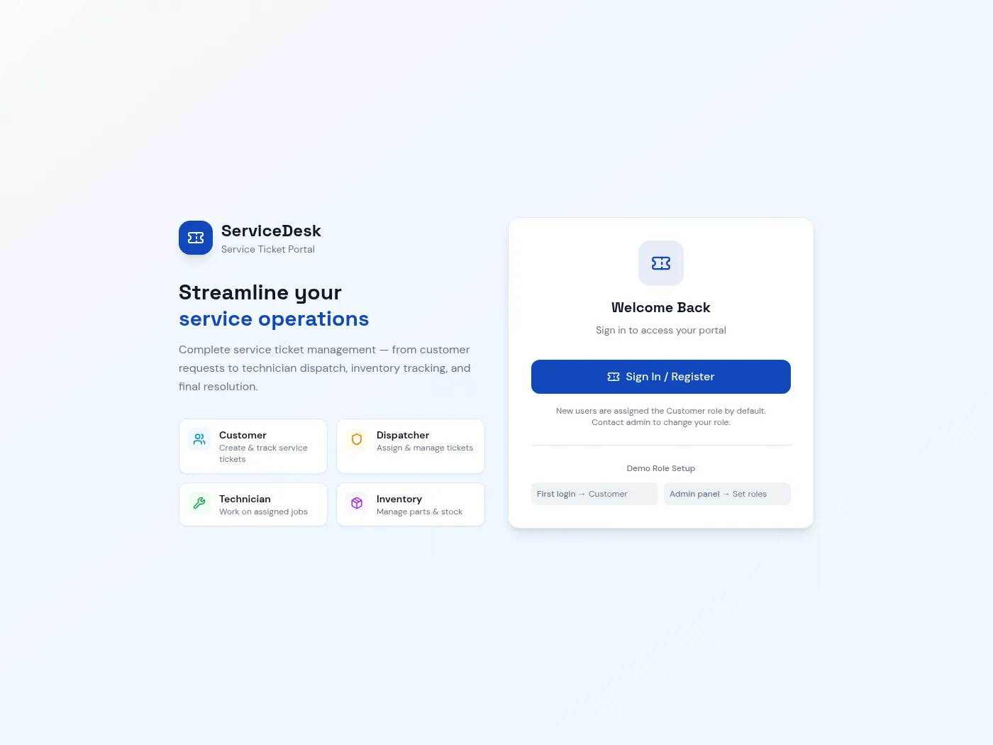 Service Ticket Portal