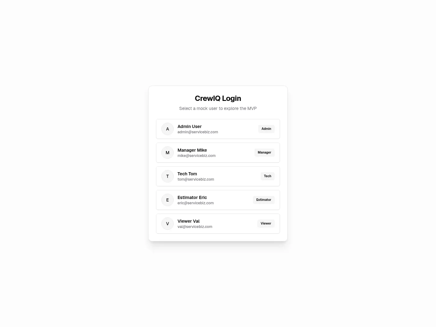 ServiceBiz Workflow MVP