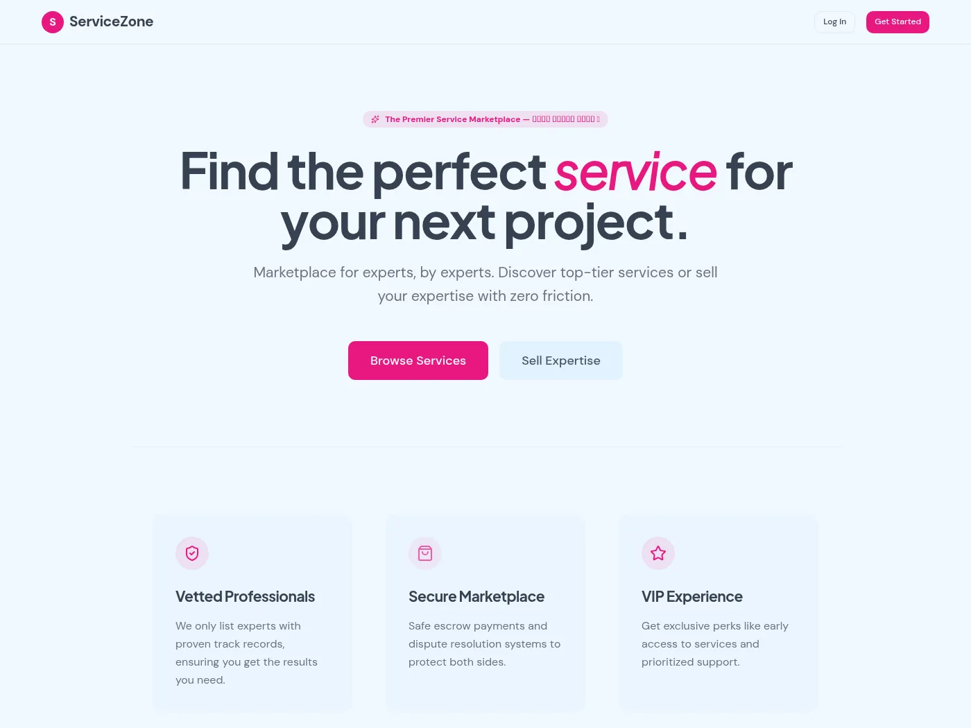 ServiceZone Marketplace