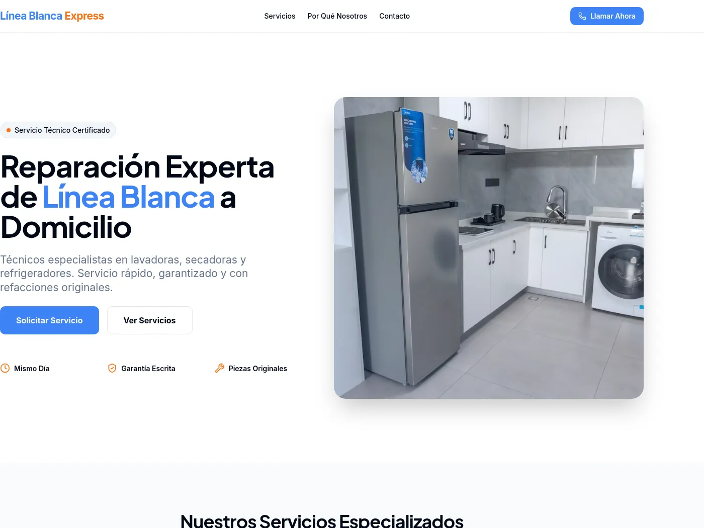 Servicio Línea Blanca Express