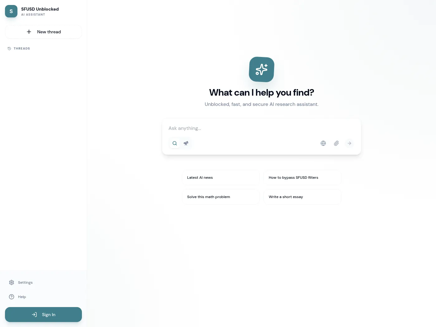 SFUSD Unblocked AI Chatbot
