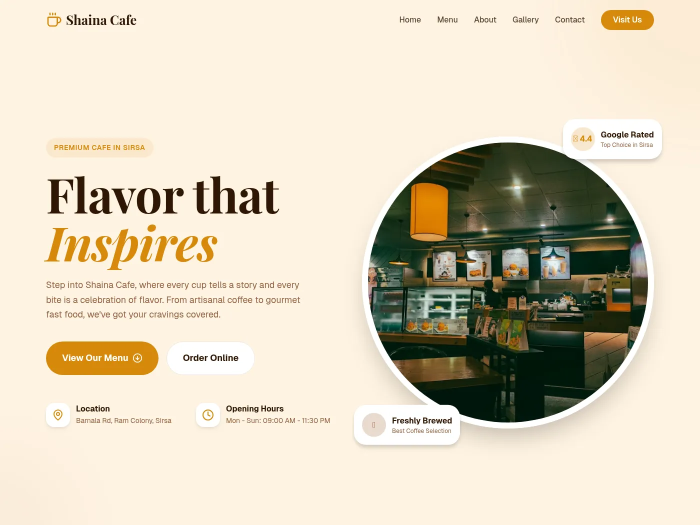 Shaina Cafe Website