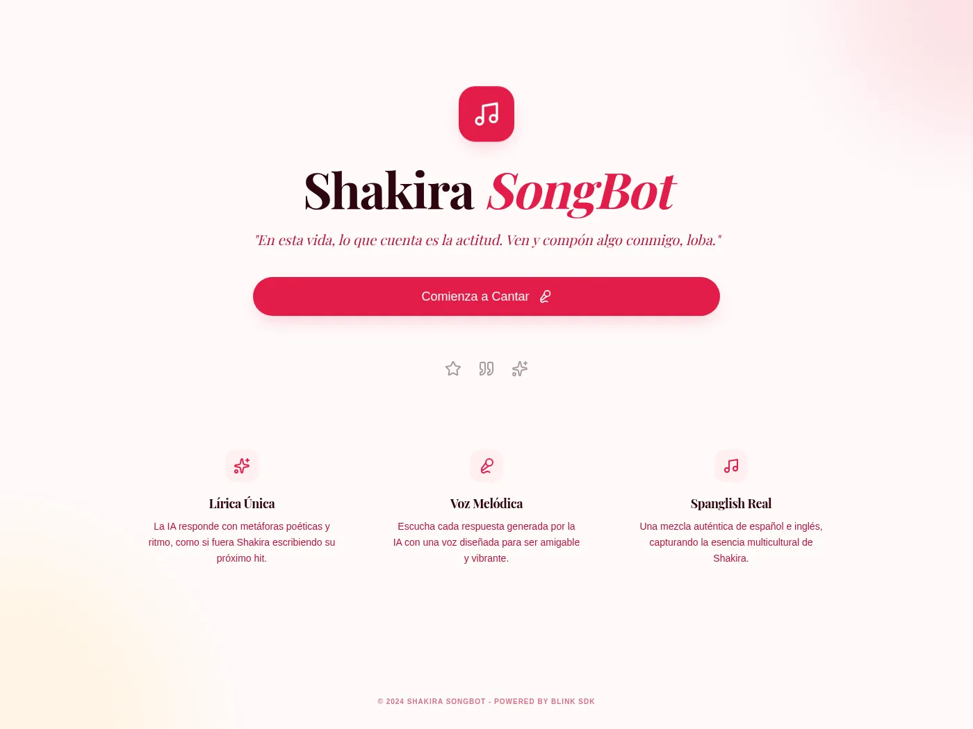 Shakira SongBot Chat