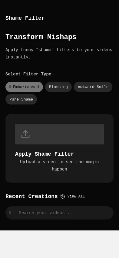 Shame Filter Video App