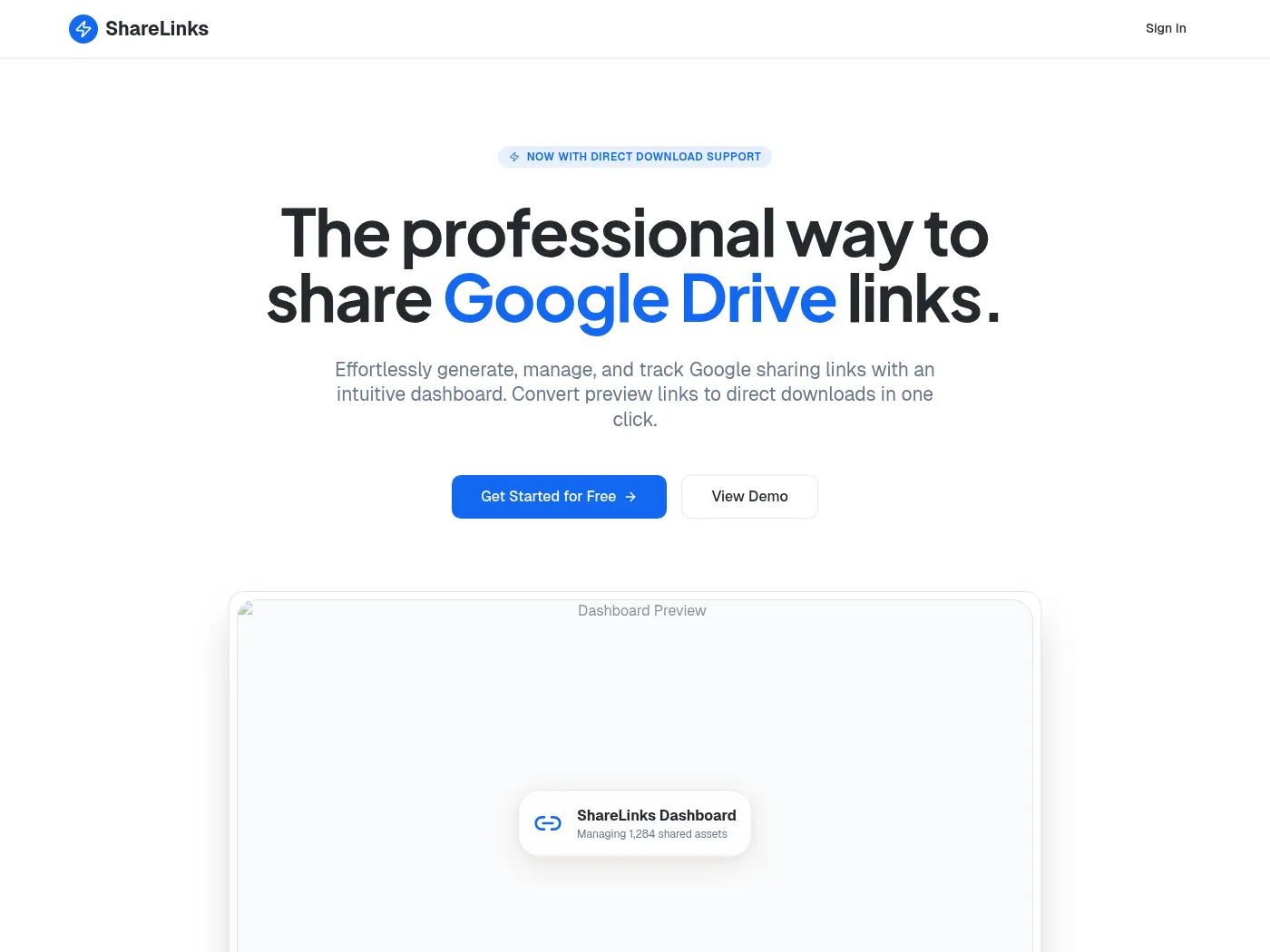 ShareLinks Dashboard