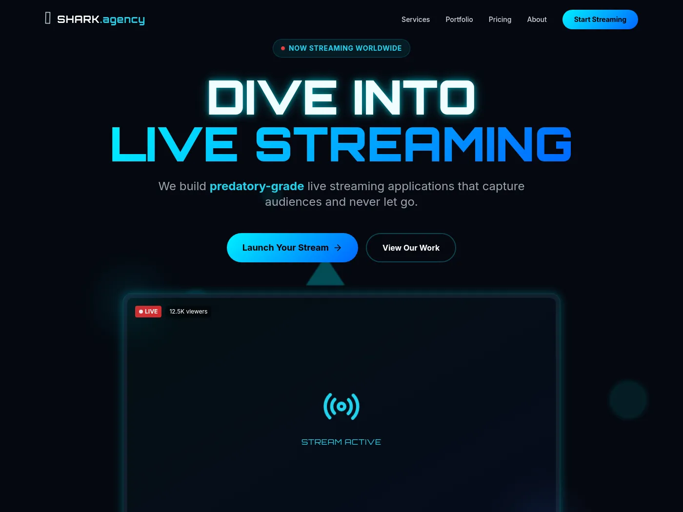 SHARK Agency Streaming Site