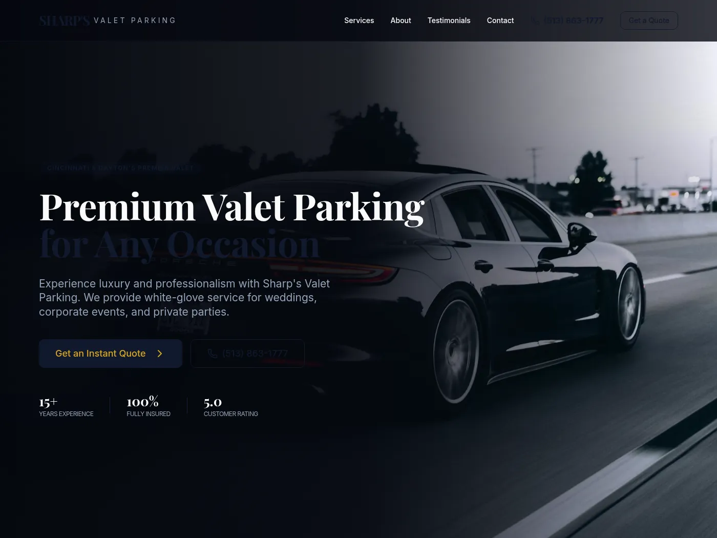 Sharp's Valet Web Presence