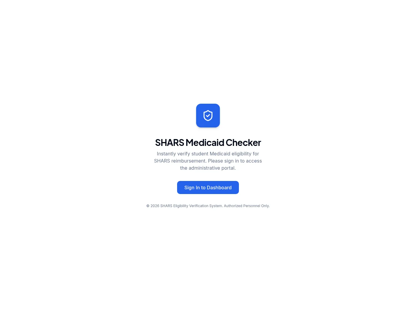 SHARS Medicaid Checker