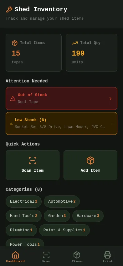 Shed Inventory Scanner