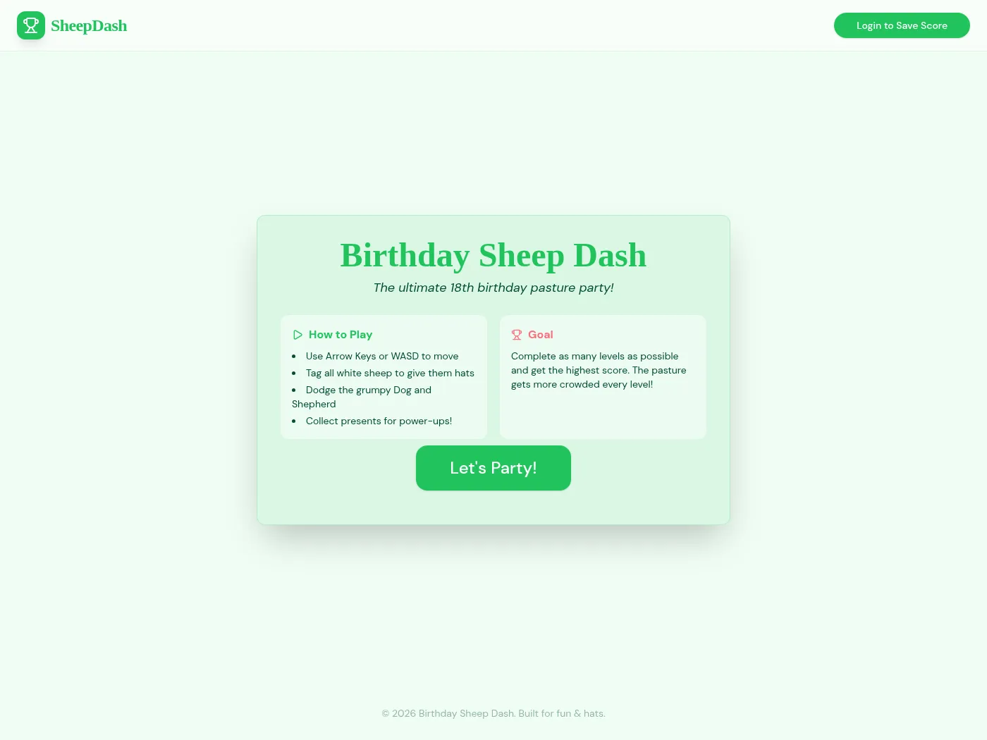 Birthday Sheep Dash