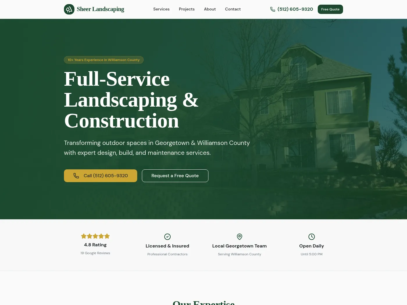 SheerScape Landing Page