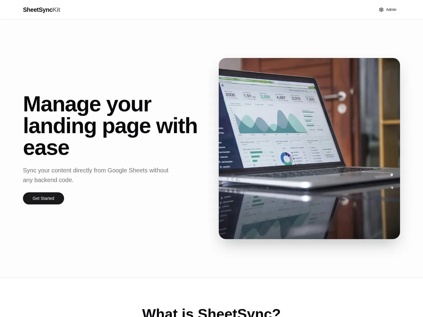 SheetSync Landing Kit