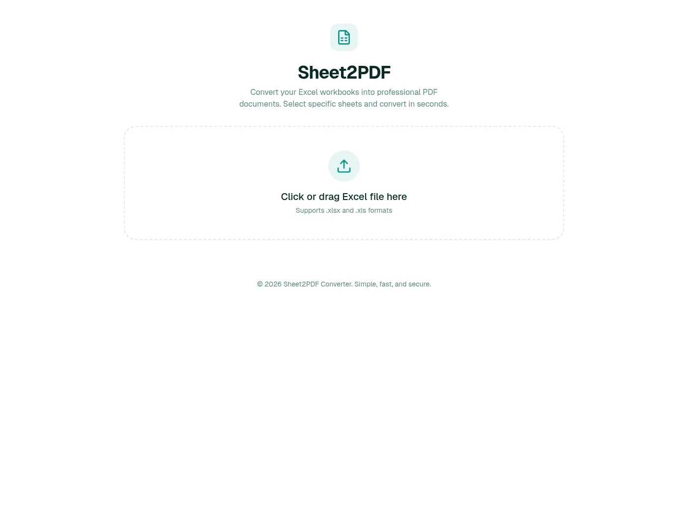Sheet2PDF Converter