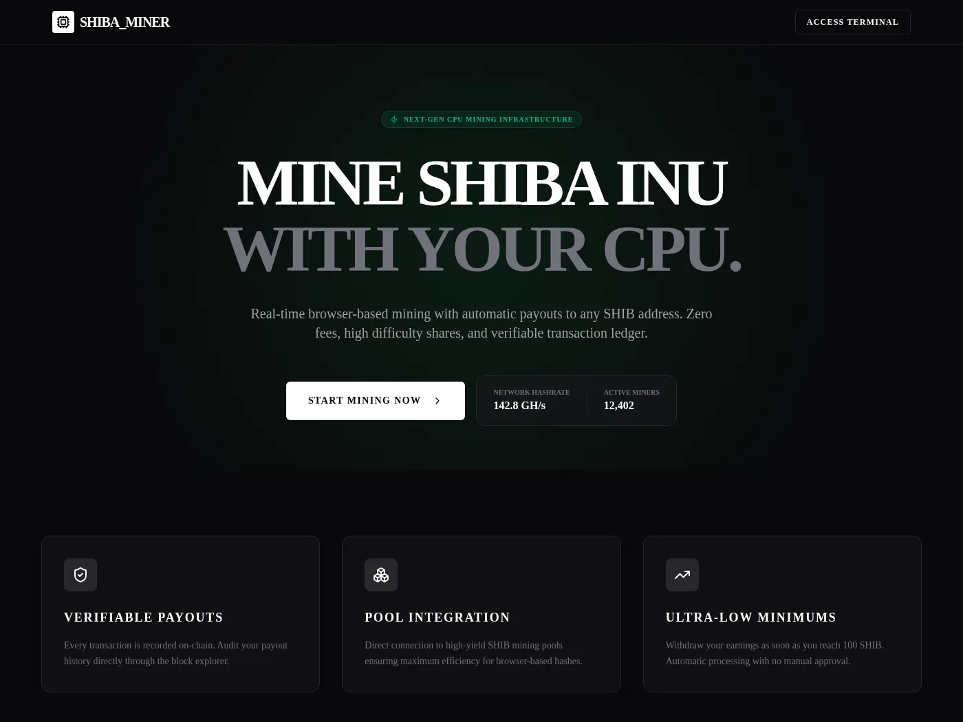 Shiba CPU Miner