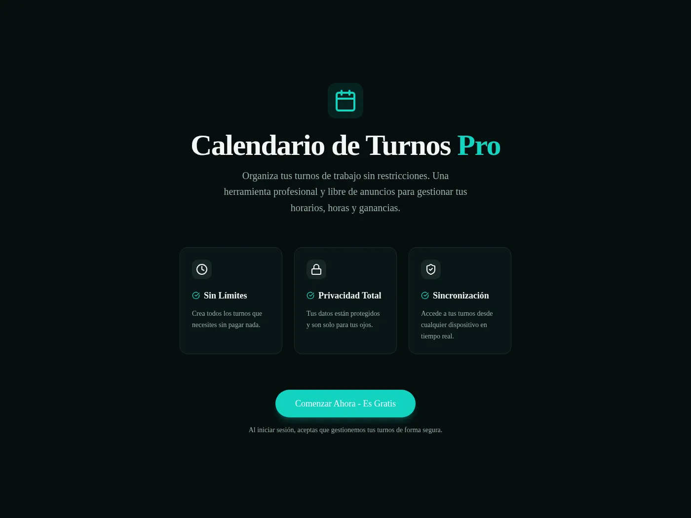Calendario de Turnos Pro
