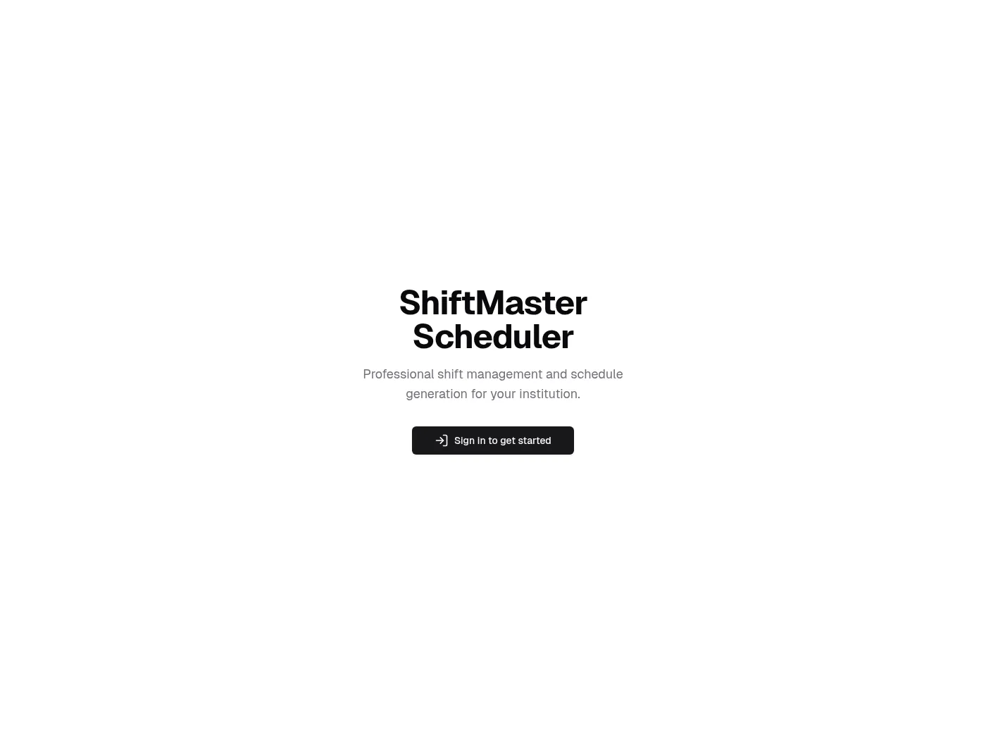 ShiftMaster Scheduler