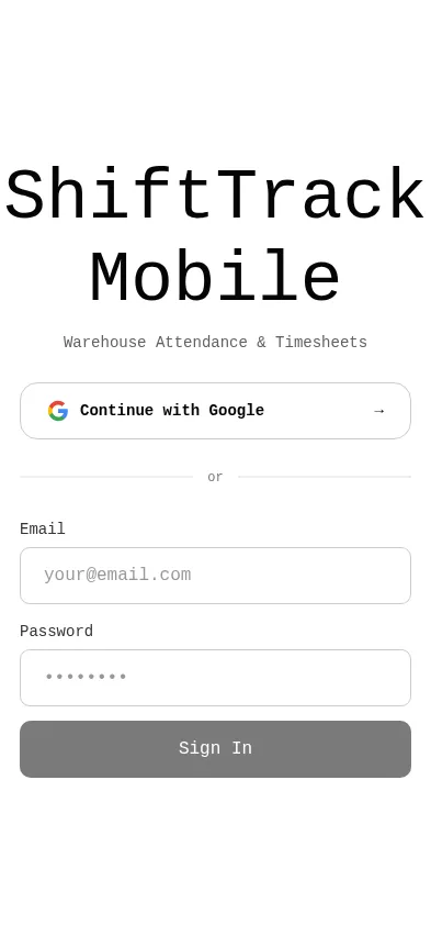 ShiftTrack Mobile