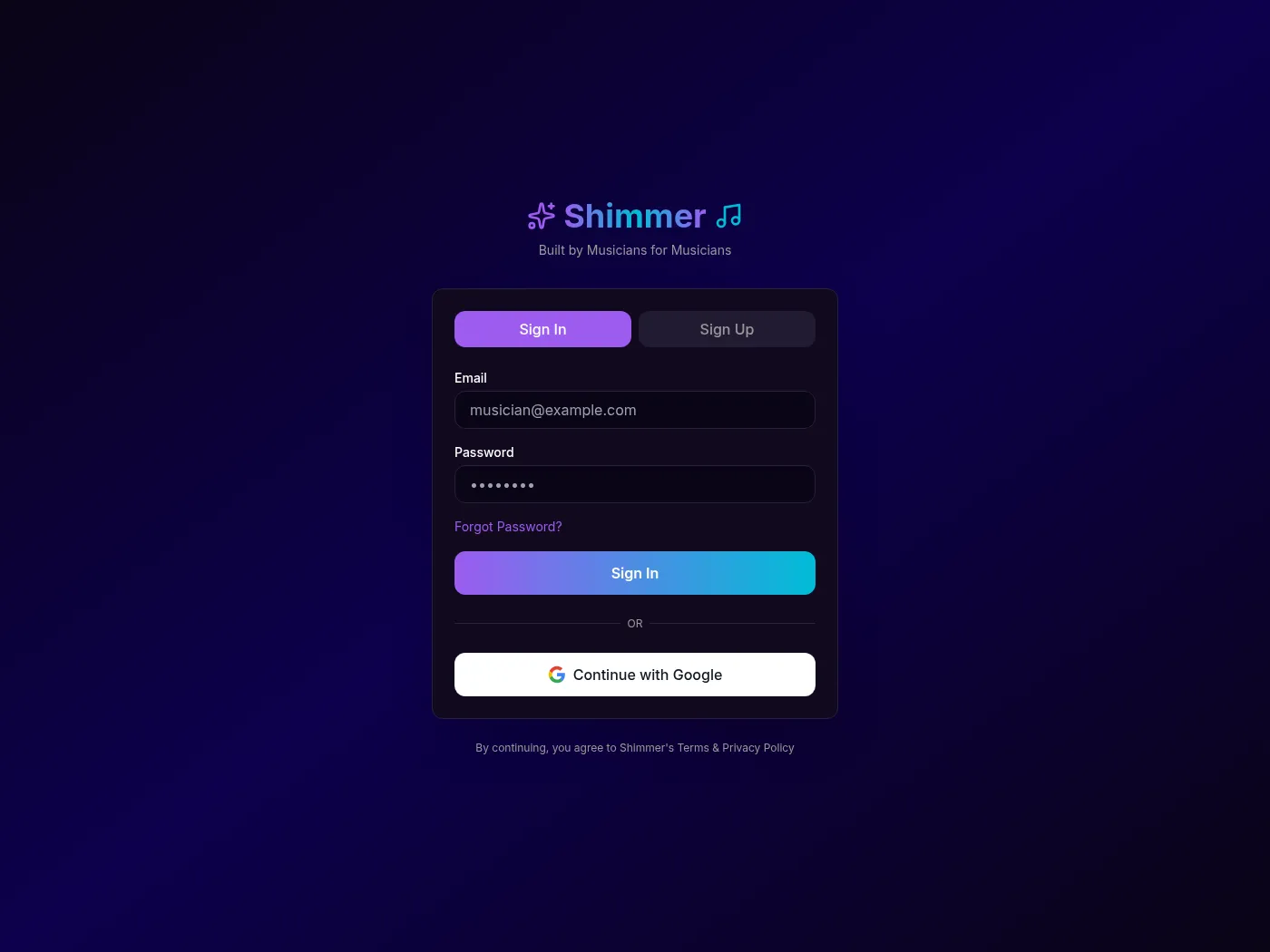 Shimmer – Built By Musician For Musicians