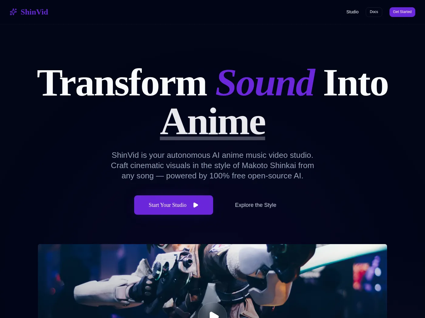 ShinVid AI Anime MV Studio