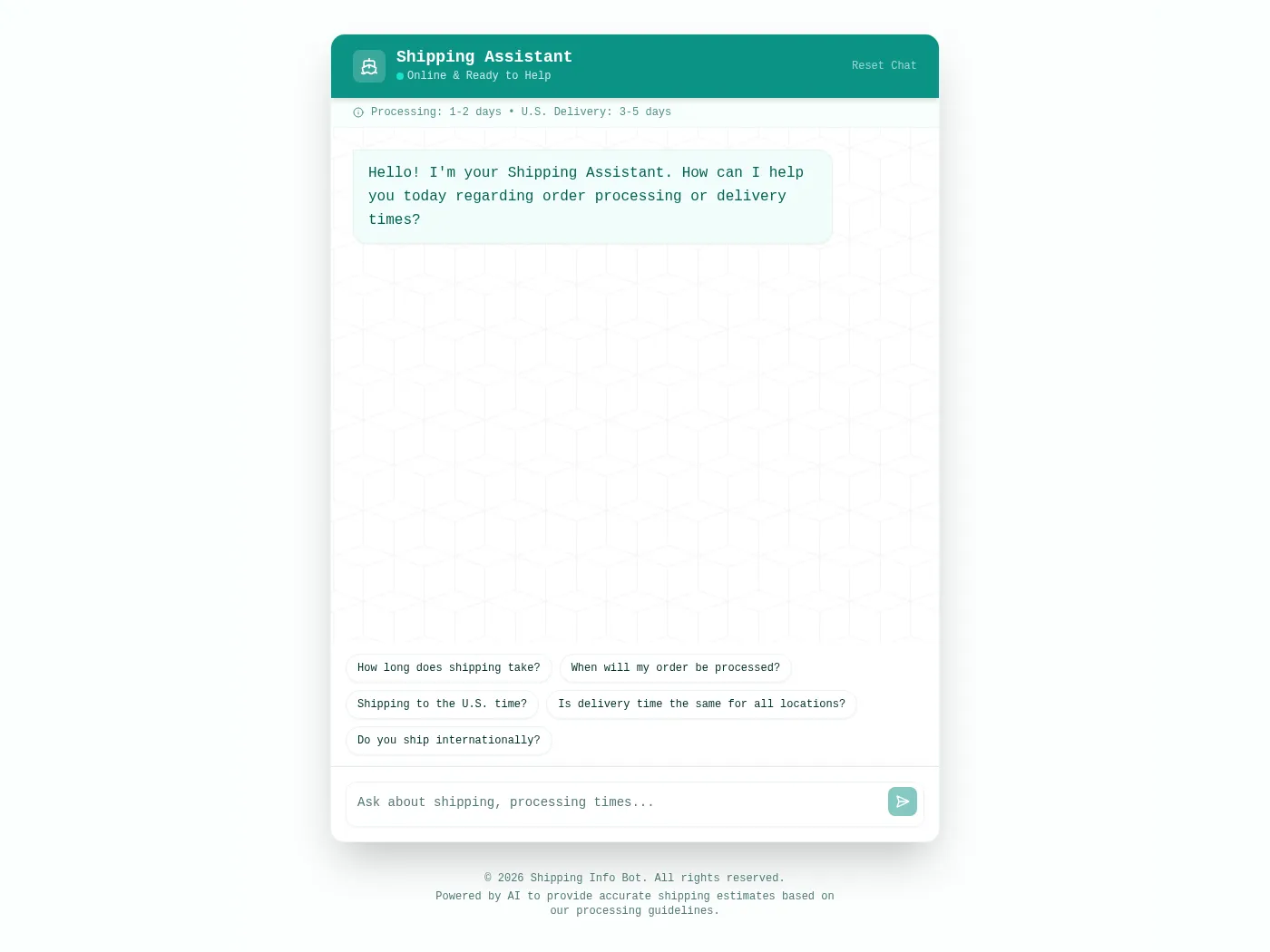 Shipping Info Bot