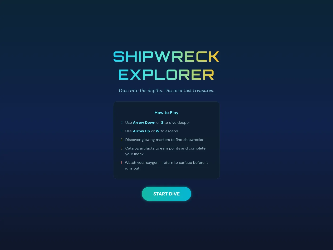Shipwreck Explorer Game
