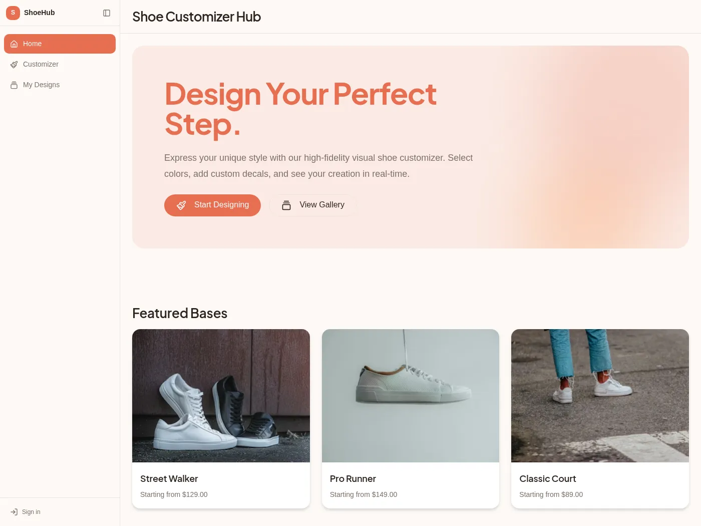 Shoe Customizer Hub
