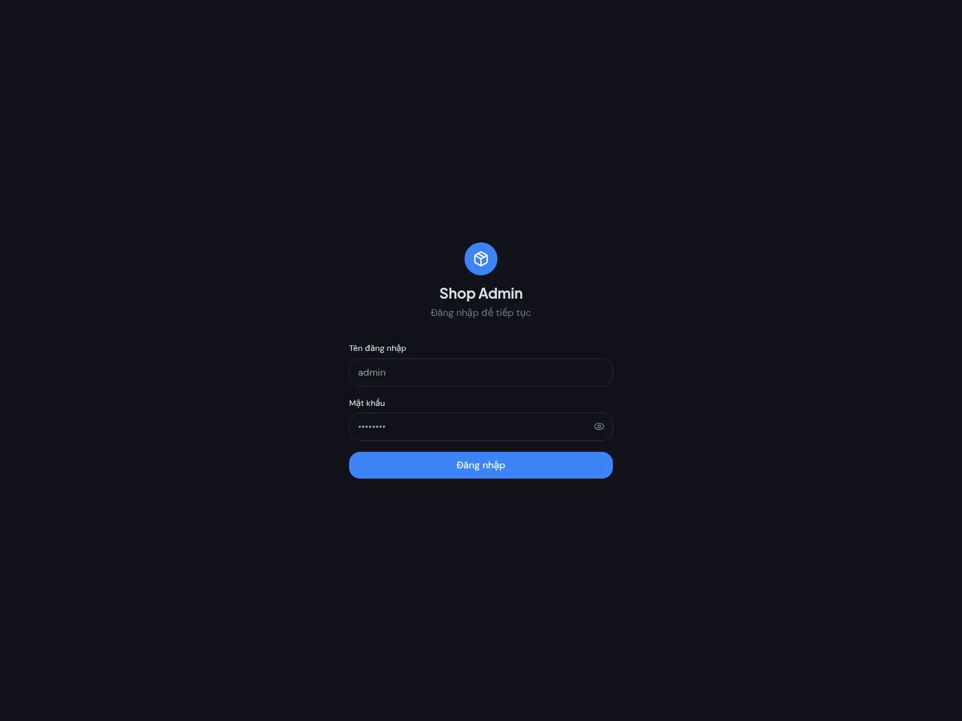 Shop Admin Portal 2026