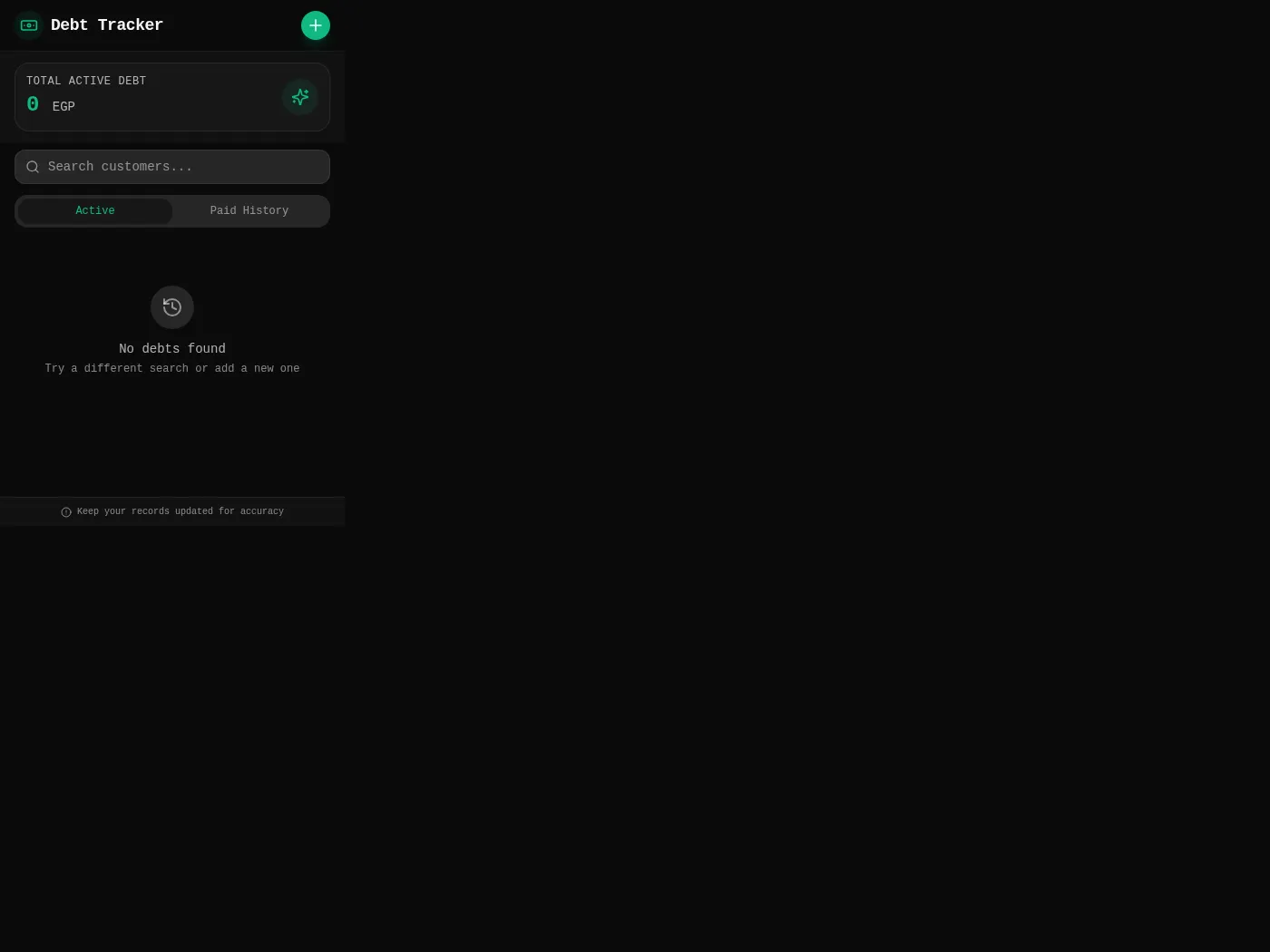 Debt Tracker Extension