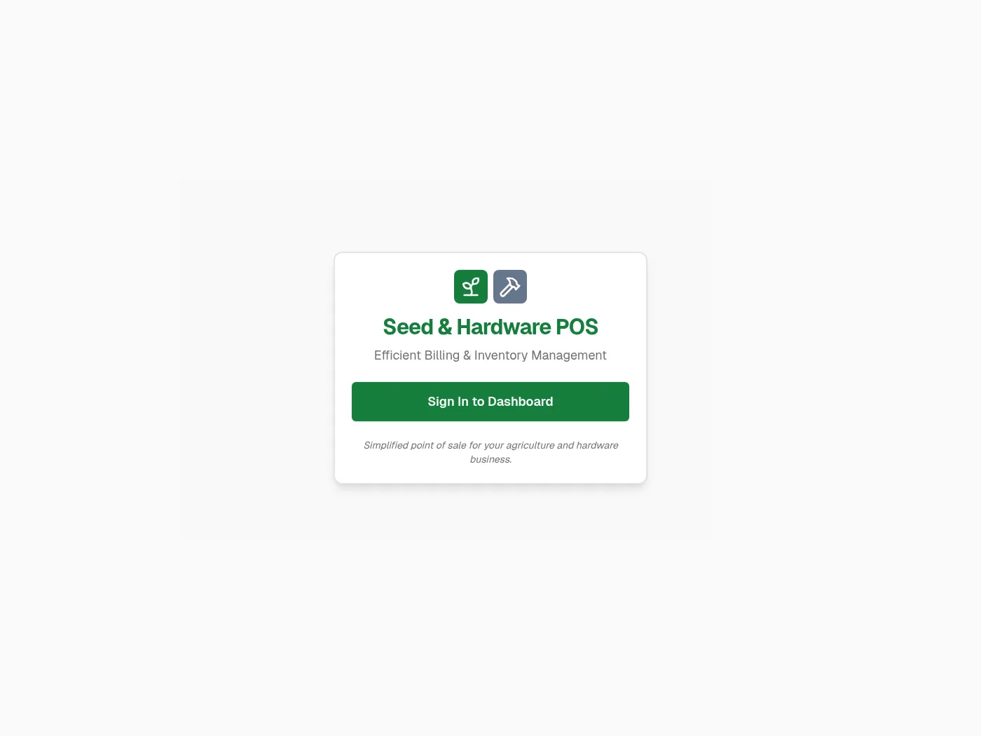 Seed & Hardware POS