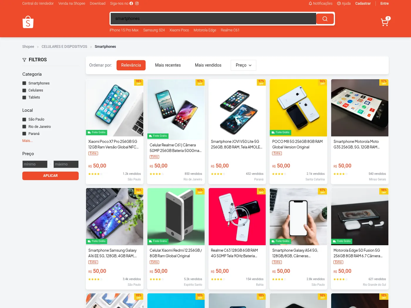 Shopee 50 BRL Clone
