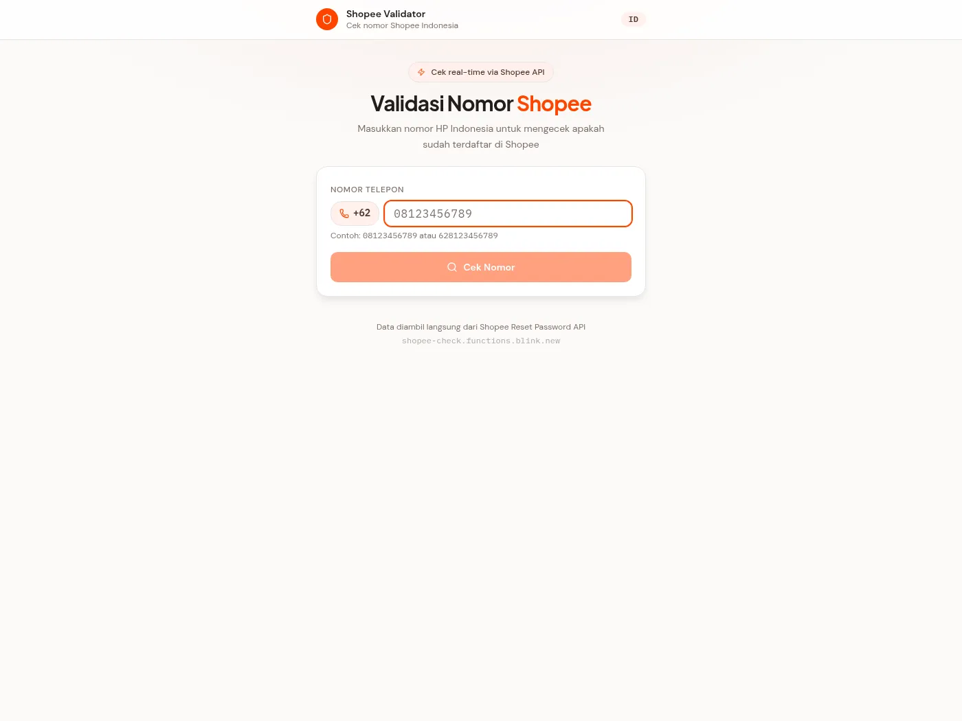 Shopee Phone Validator API
