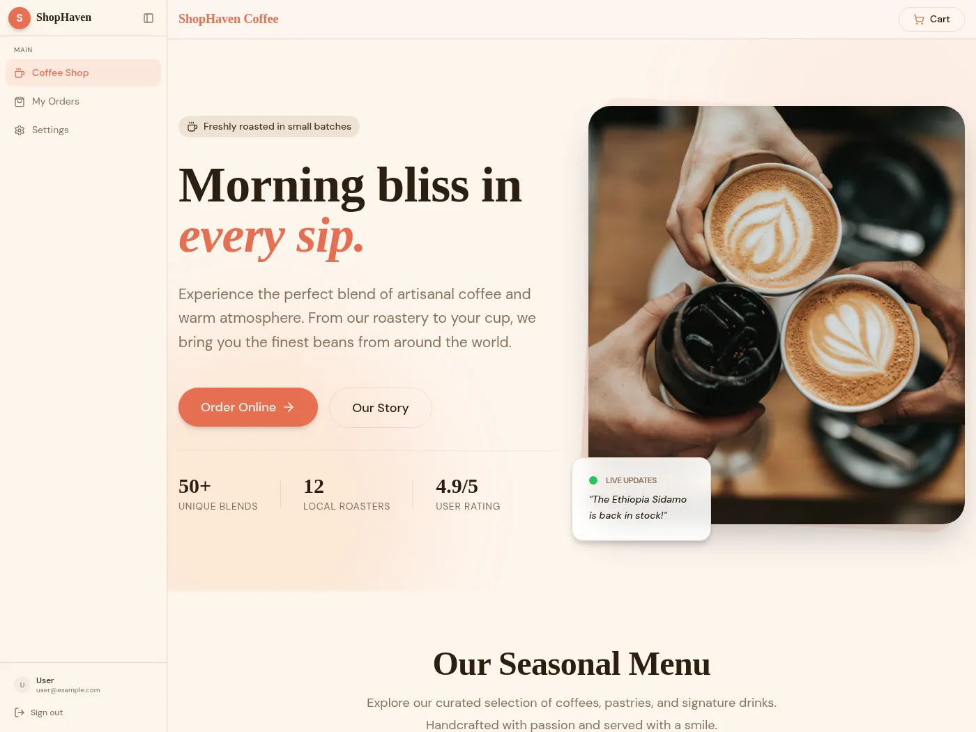 ShopHaven Coffee Web
