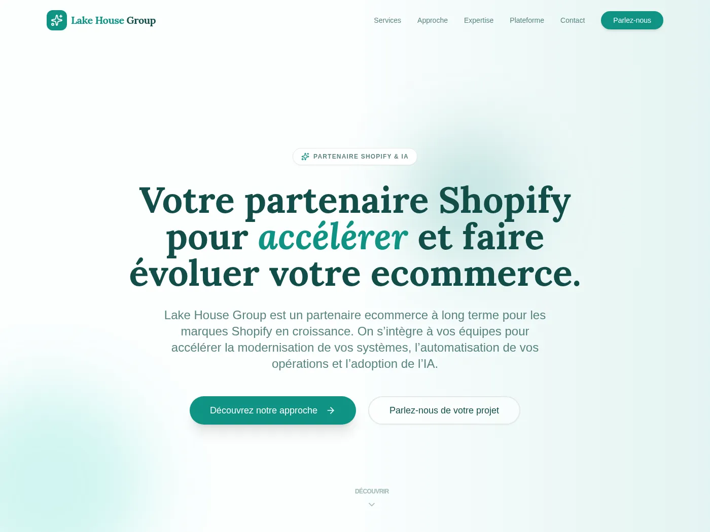 AI Shopify Agency Homepage