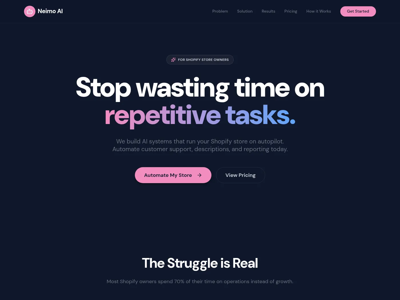 Shopify AI Automation Site