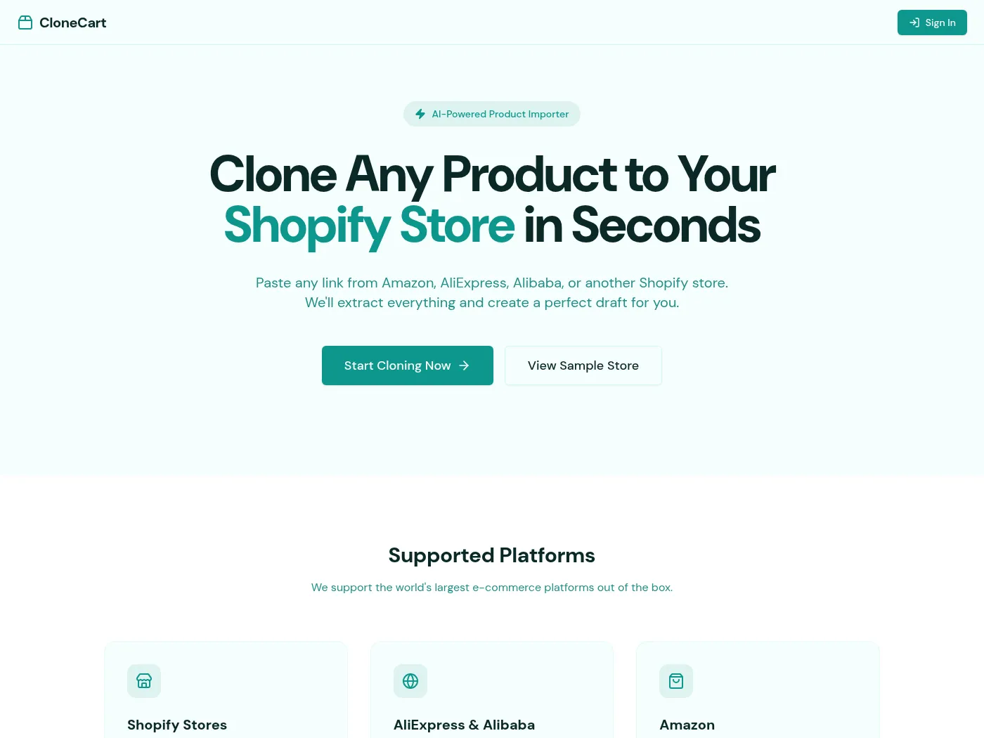 Shopify Product Page Cloner