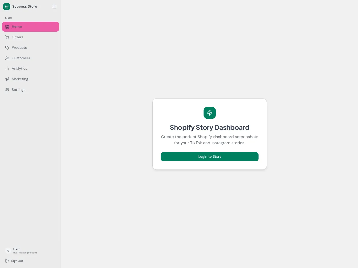 Shopify Story Dashboard