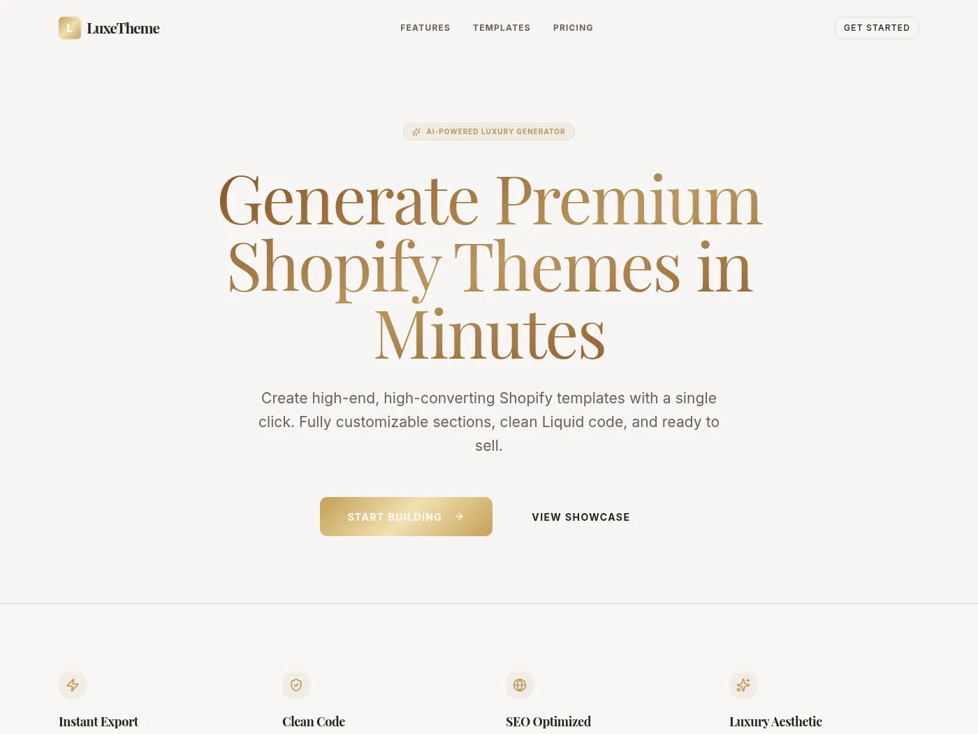 Luxury Shopify Theme Generator