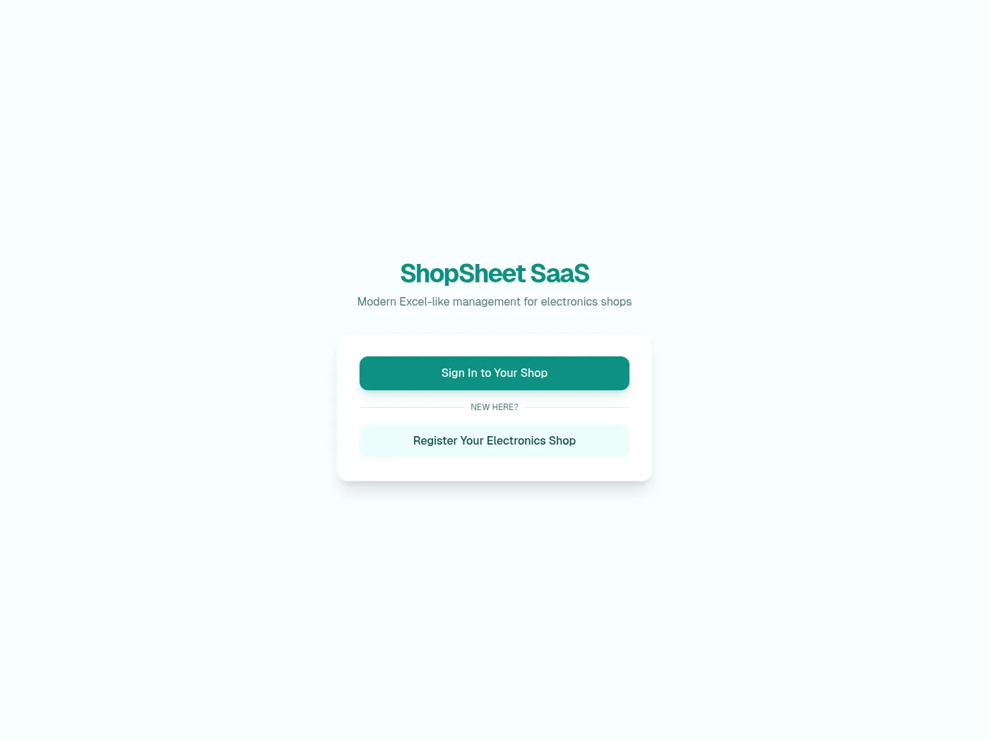 ShopSheet SaaS